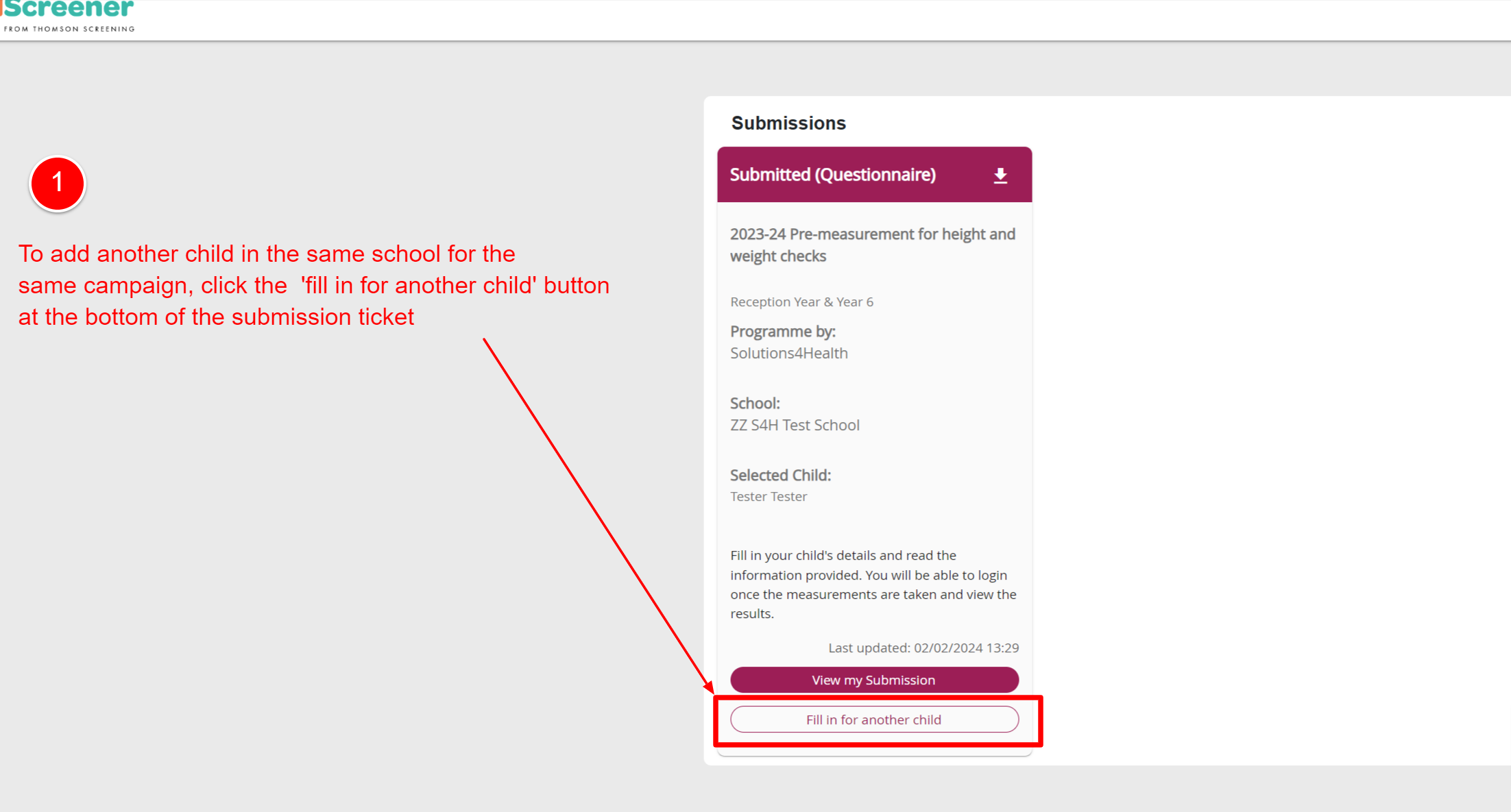 How to add another child in the parent portal