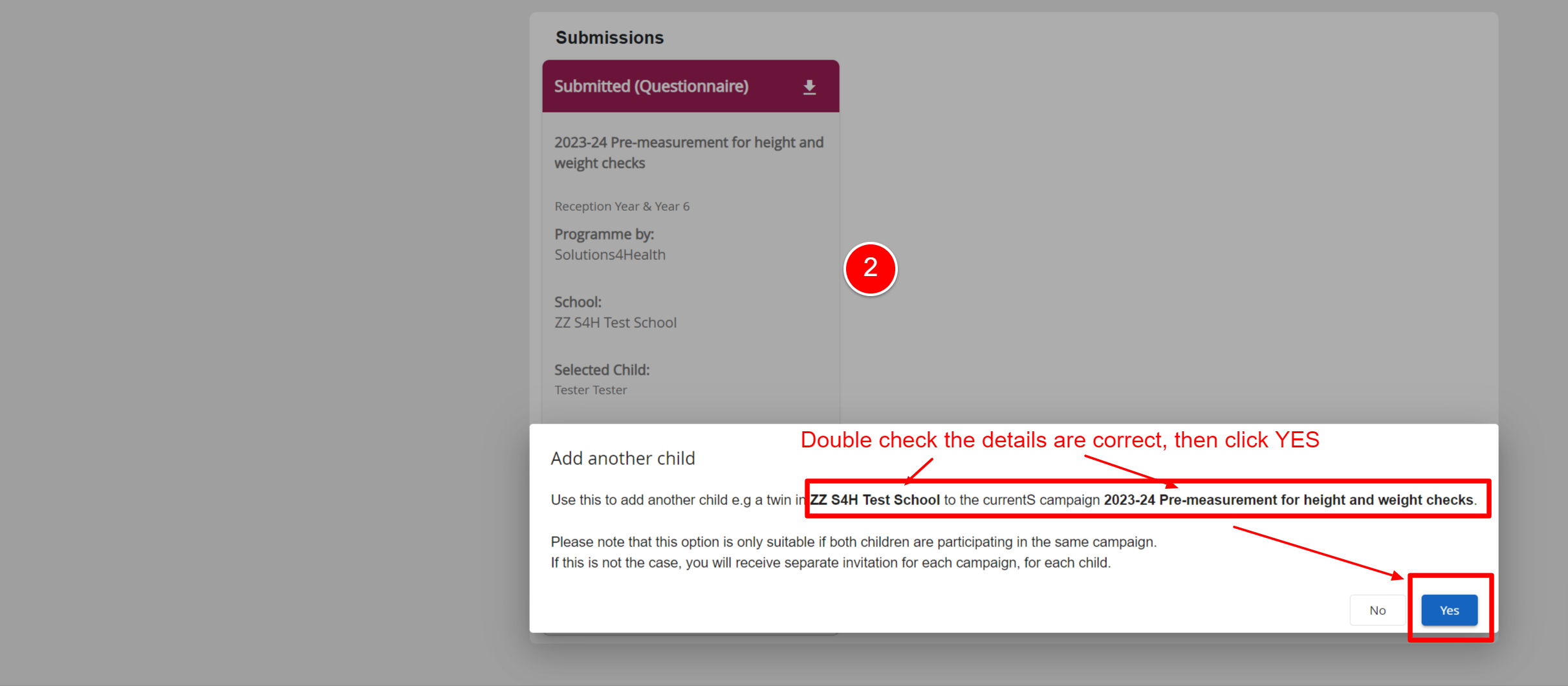 How to add another child in the parent portal